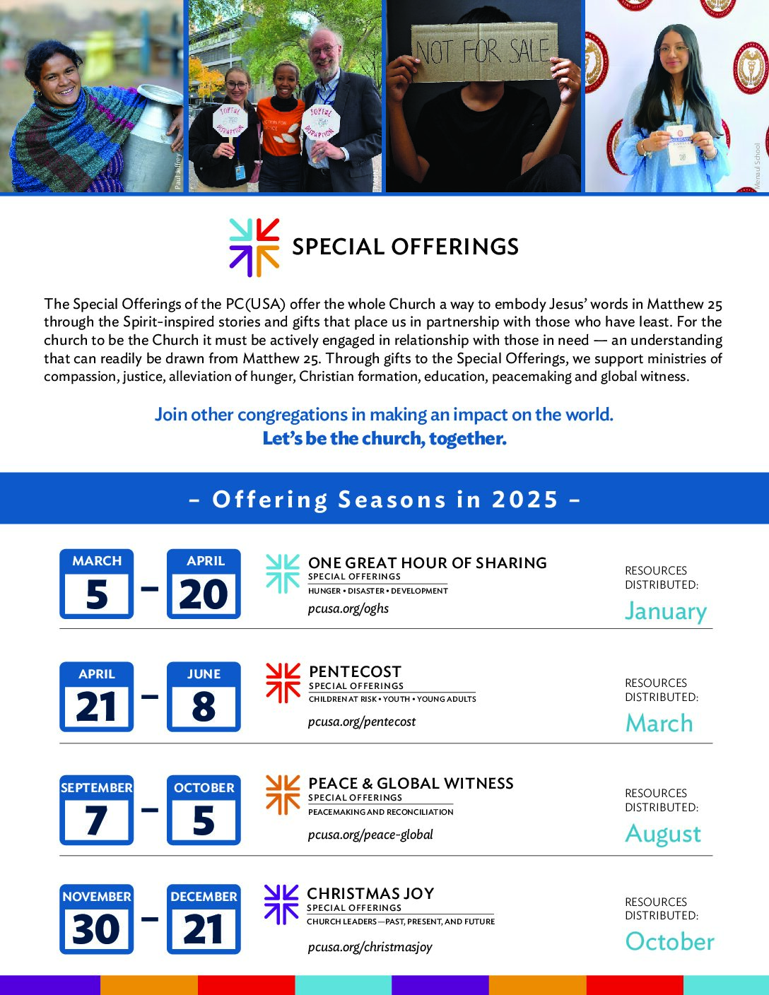 Special Offerings Calendar 2025 - Plymouth Presbyterian Church