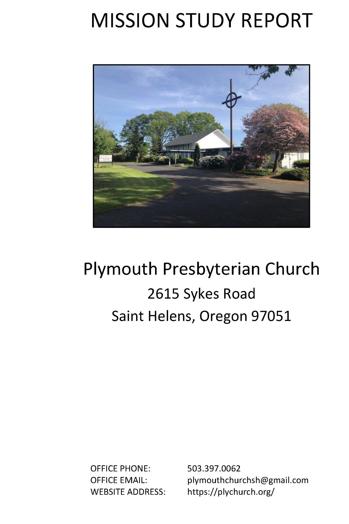 MISSION STUDY REPORT - Plymouth Presbyterian Church